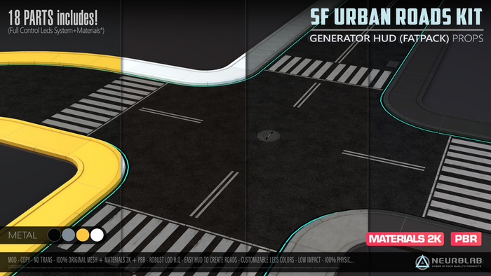 Second Life Marketplace - SF ROADS KIT (FATPACK + PBR) (EASY HUD REZZER ...